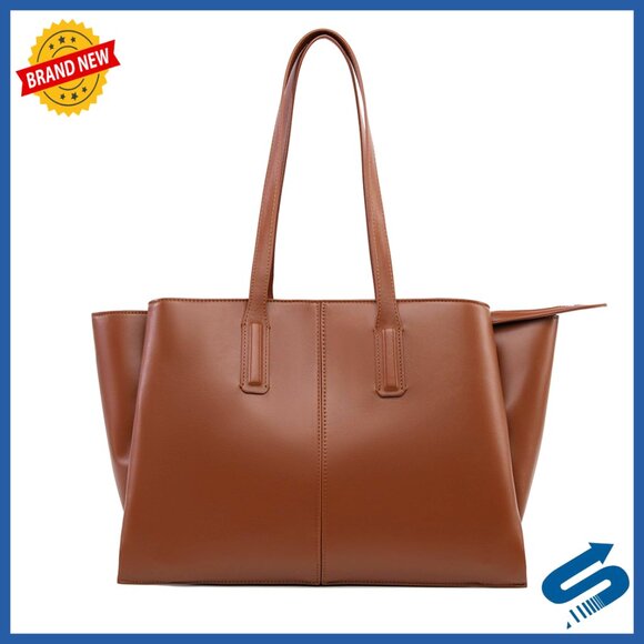 Bags | Vegan Leather Work Tote With Laptop Compartment Structured ...